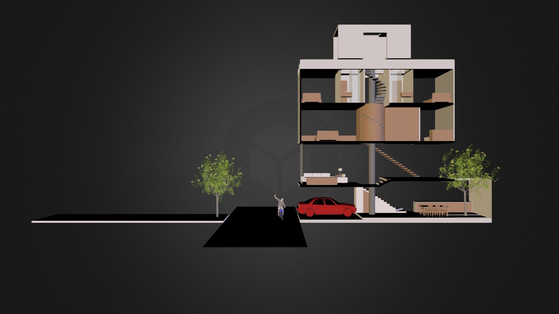 one column house - 3D model by anymember [7ajQIpm] - Sketchfab