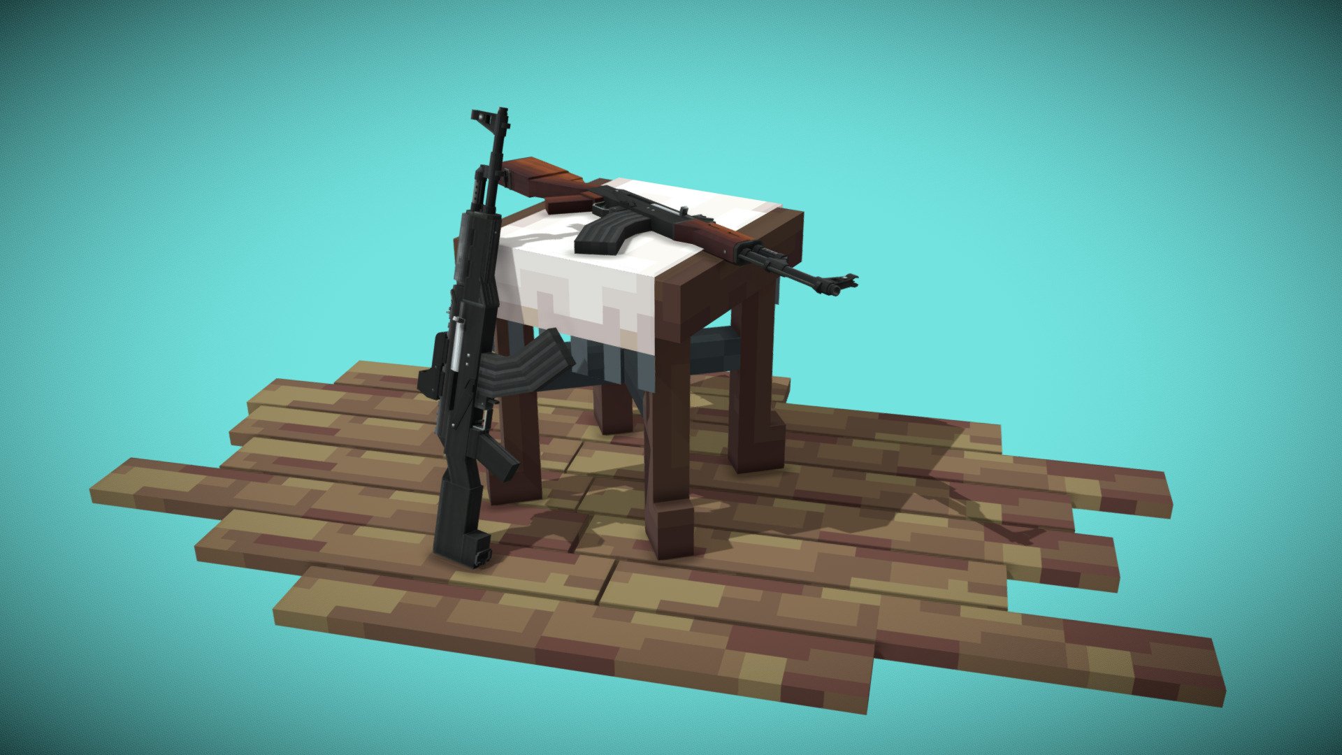 AK47 and AK12 with Holographic Scope. - 3D model by Vol Corporation ...