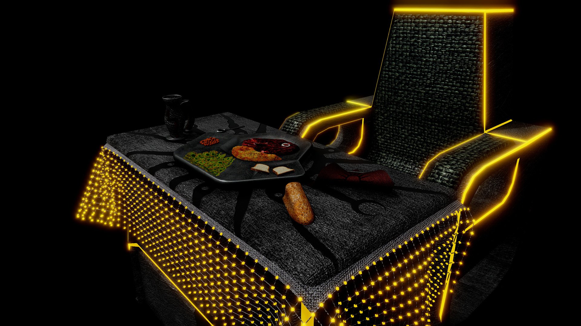 Dinner table - 3D model by lovibos [7b1b564] - Sketchfab