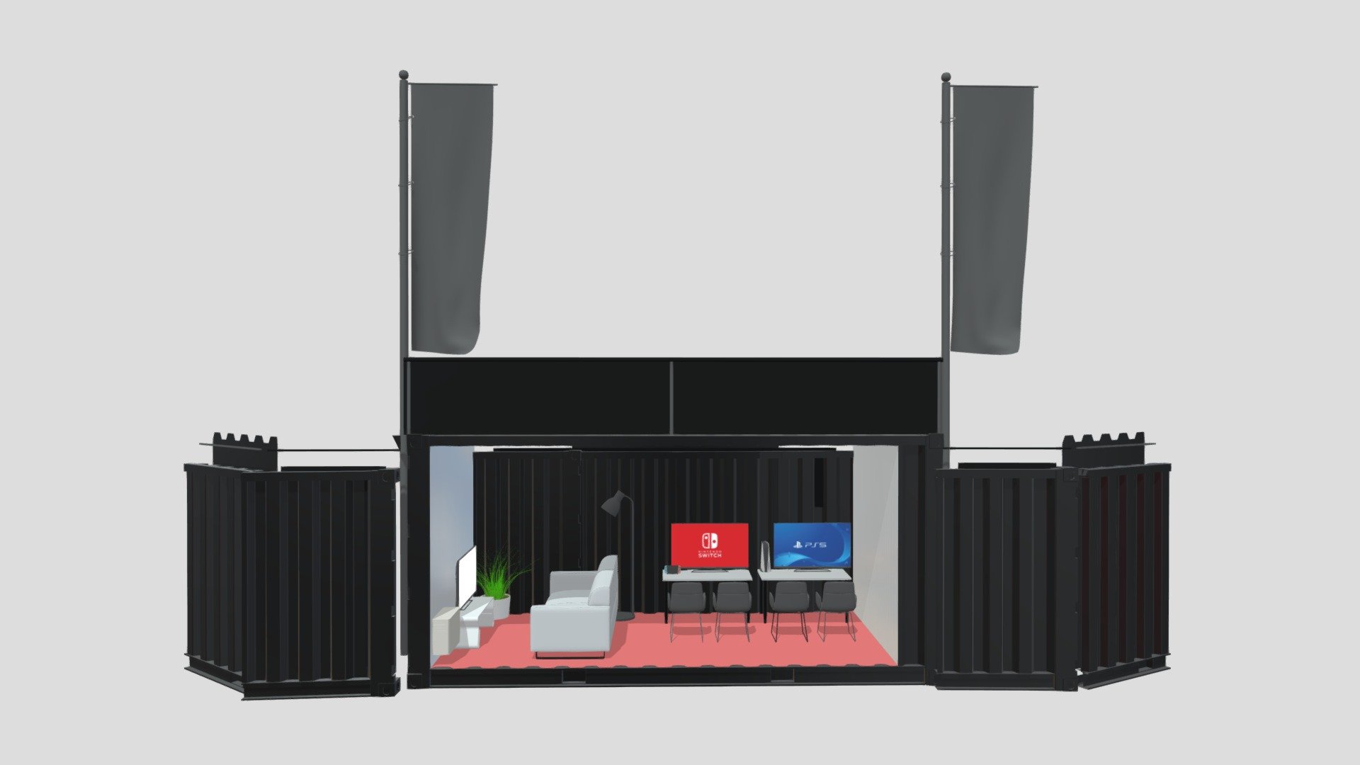 Container Booth - 3D model by TaDavidID [7b20bed] - Sketchfab