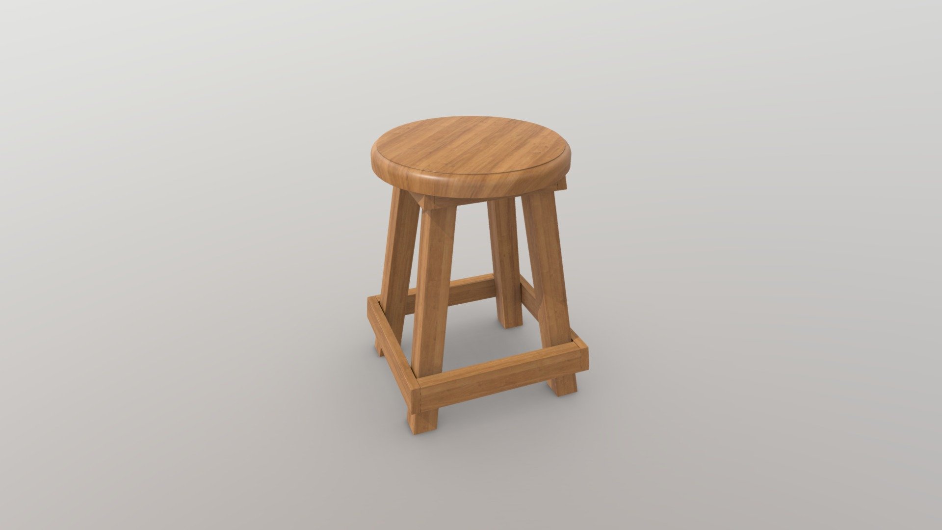 Wood round stool - Buy Royalty Free 3D model by interior model ...