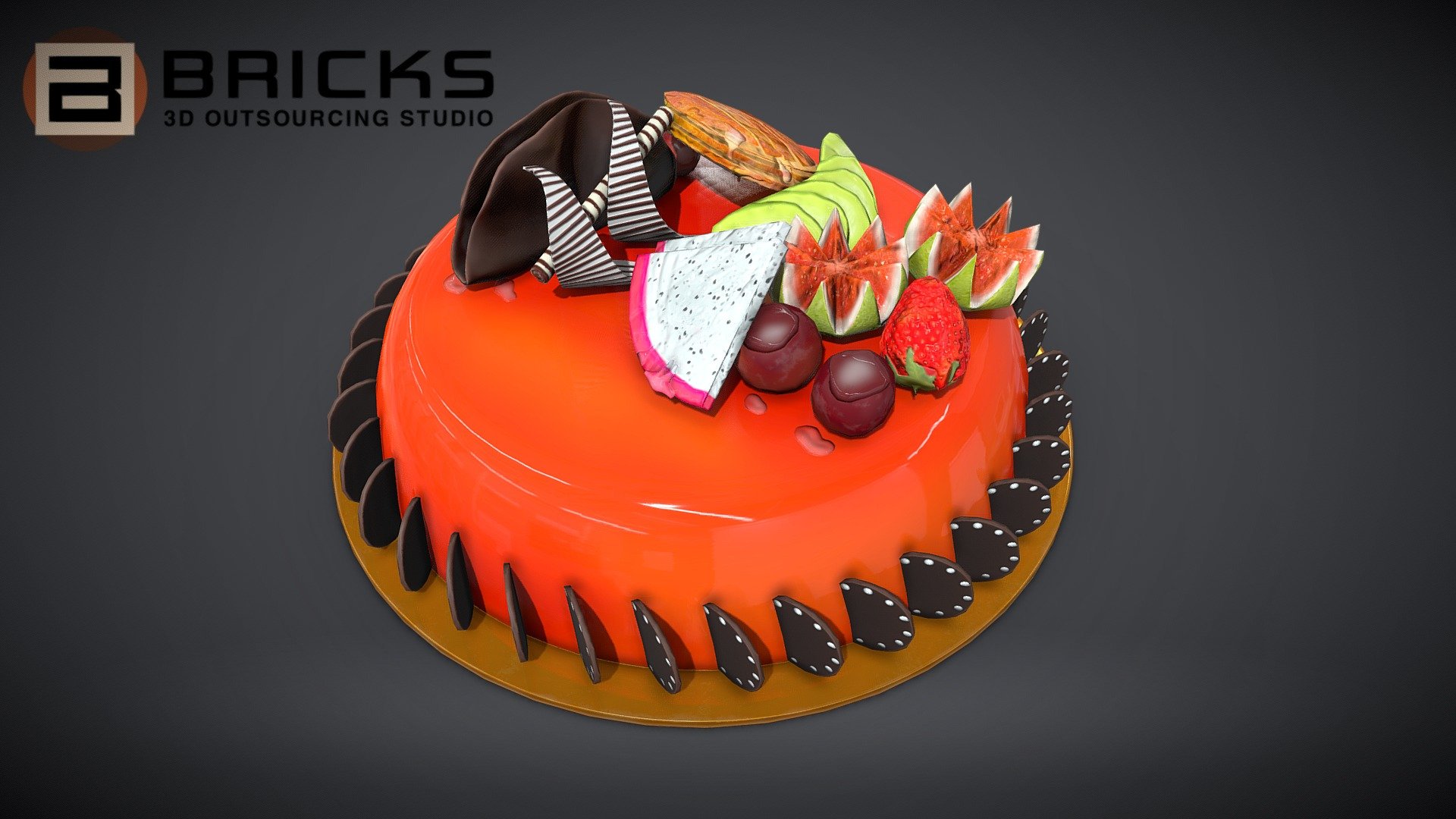 Fruits Cake - Buy Royalty Free 3D model by Bricks Studio ...