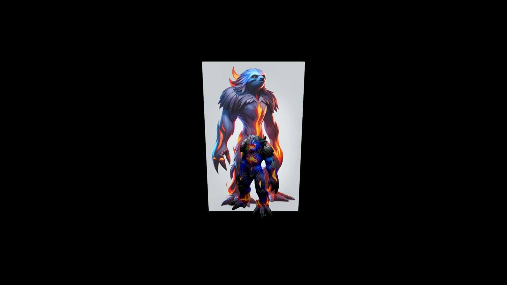 monster with fire on his body This image depicts - Download Free 3D ...