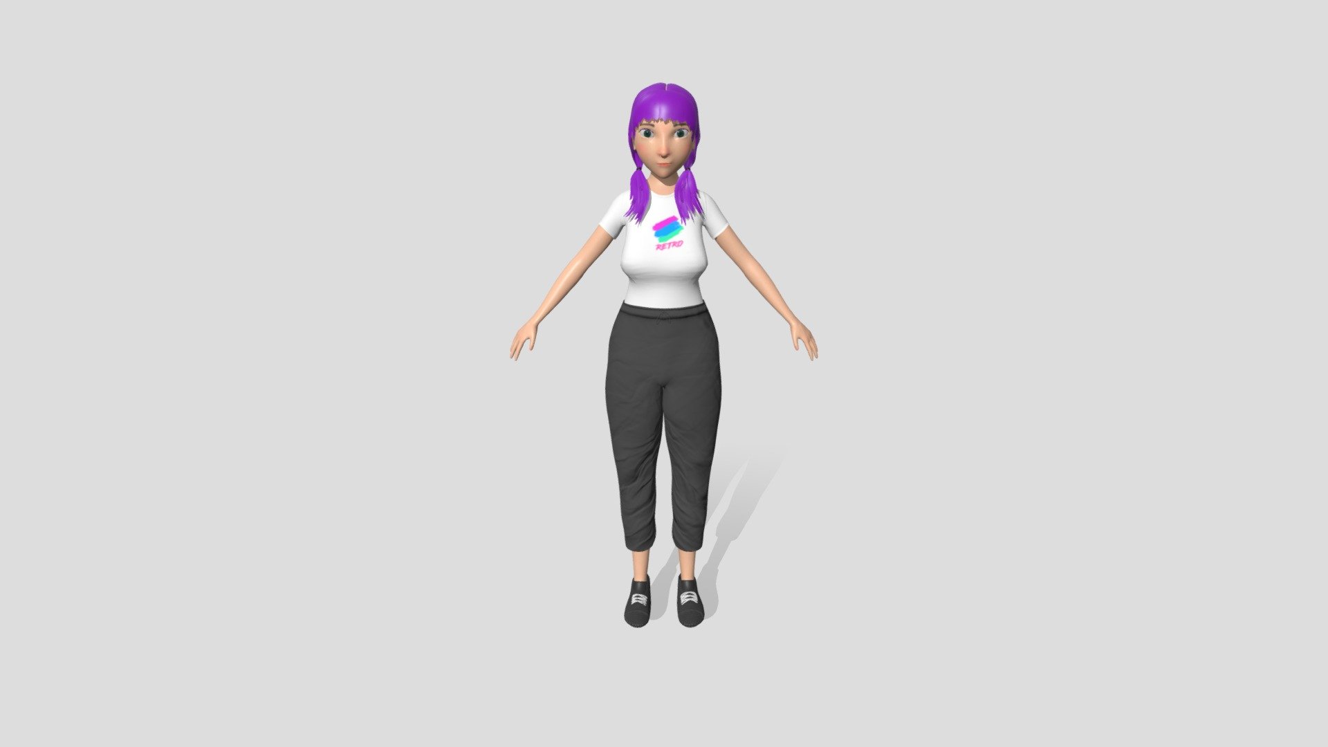 Retro Girl stylized real-time character - 3D model by jtoivari [7b36b96 ...