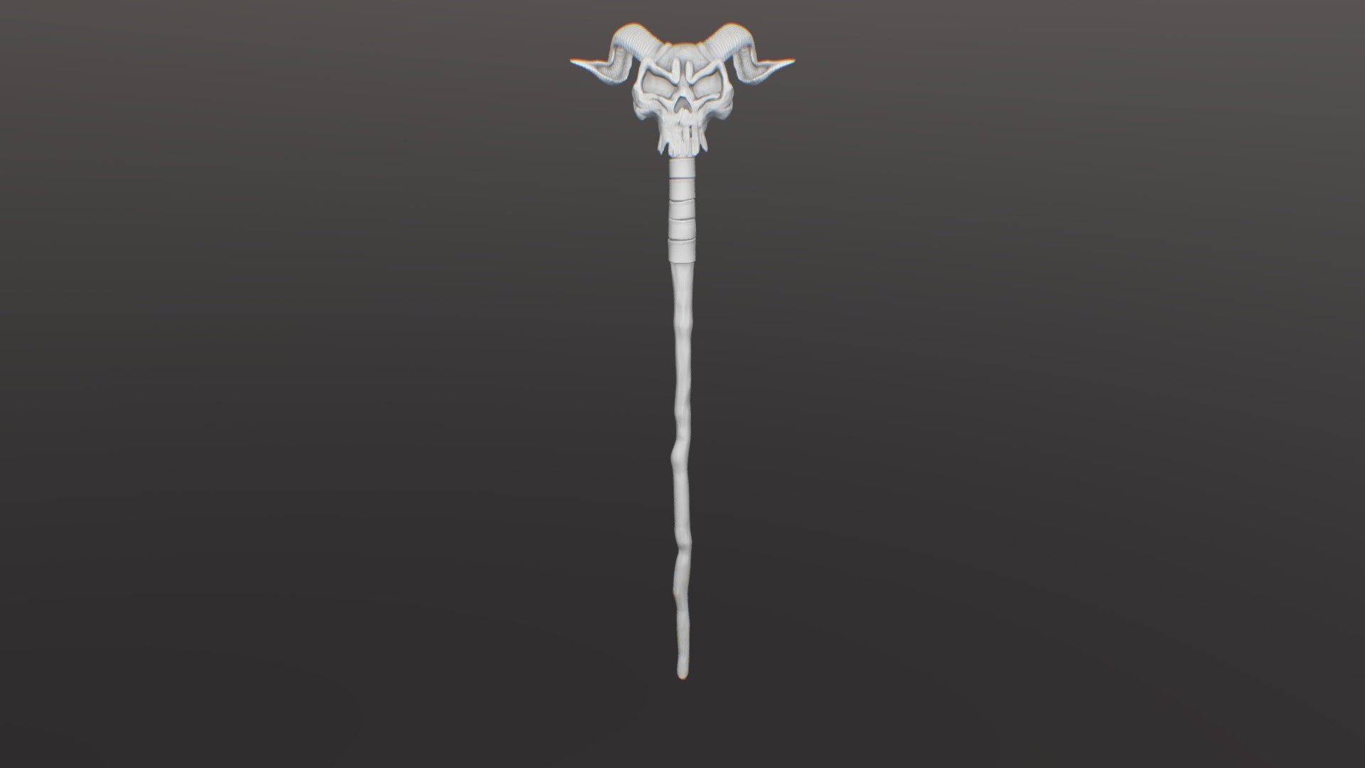 Skull Staff / Hipoly for 3D print and lowpoly - Download Free 3D model ...
