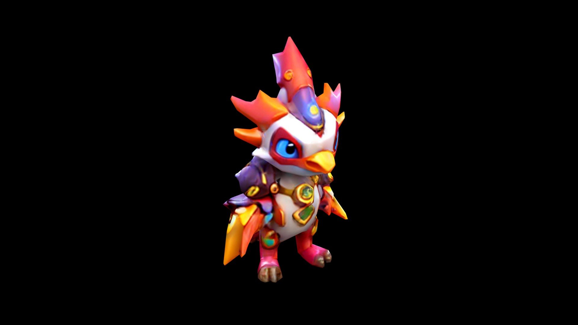 A detailed cartoony illustration of a vibrant, m - Download Free 3D ...