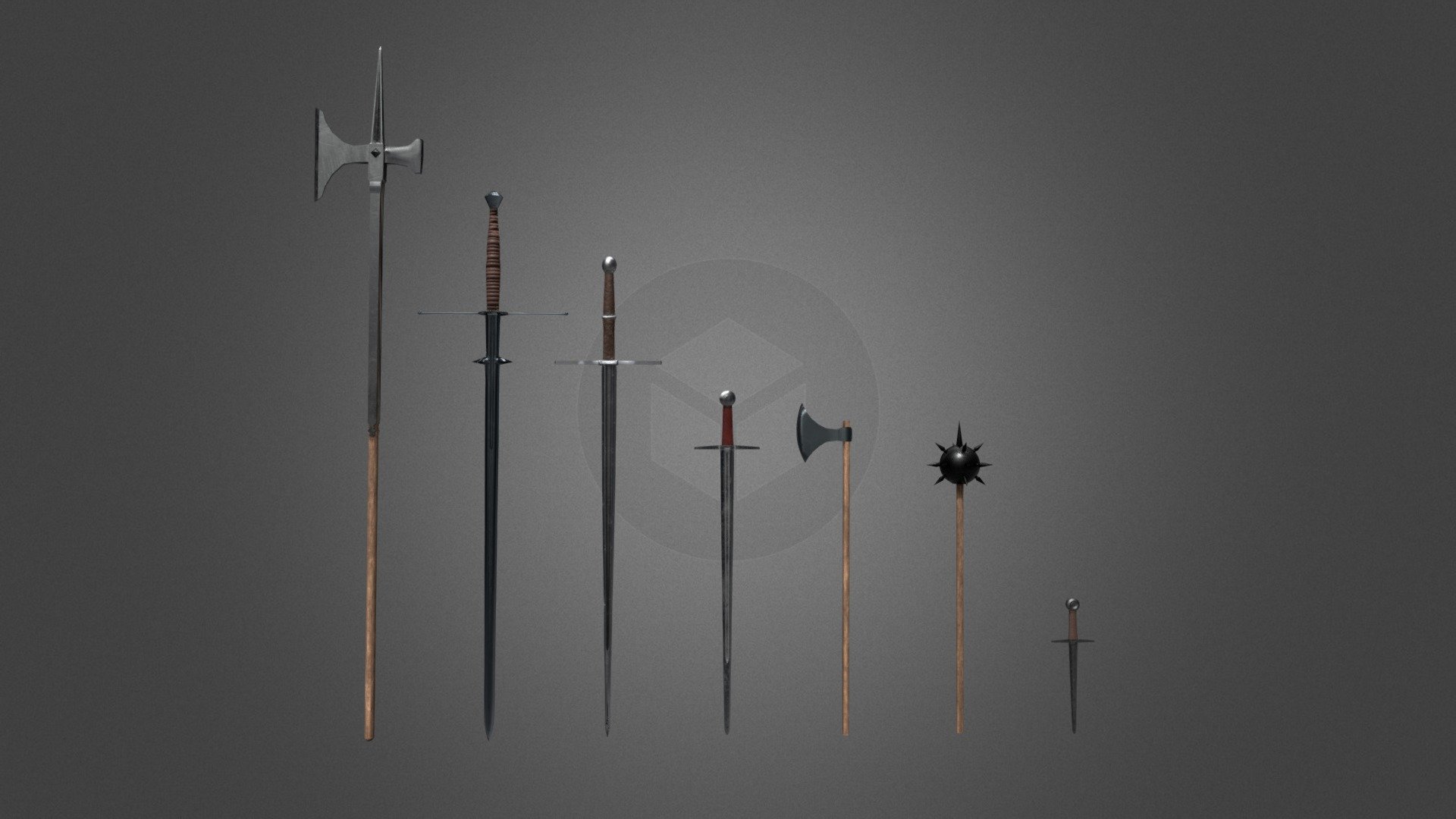 Realistic Medieval Weapons Pack - Buy Royalty Free 3D model by ...