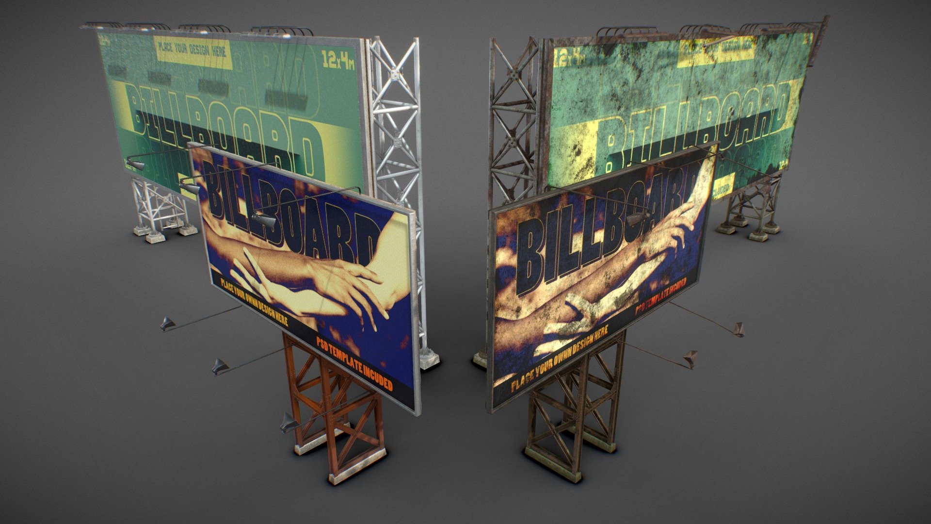 AssetPack: City Billboards vol.2 - NEW / WORN - Buy Royalty Free 3D model by MarcinGArt (@marcin ...
