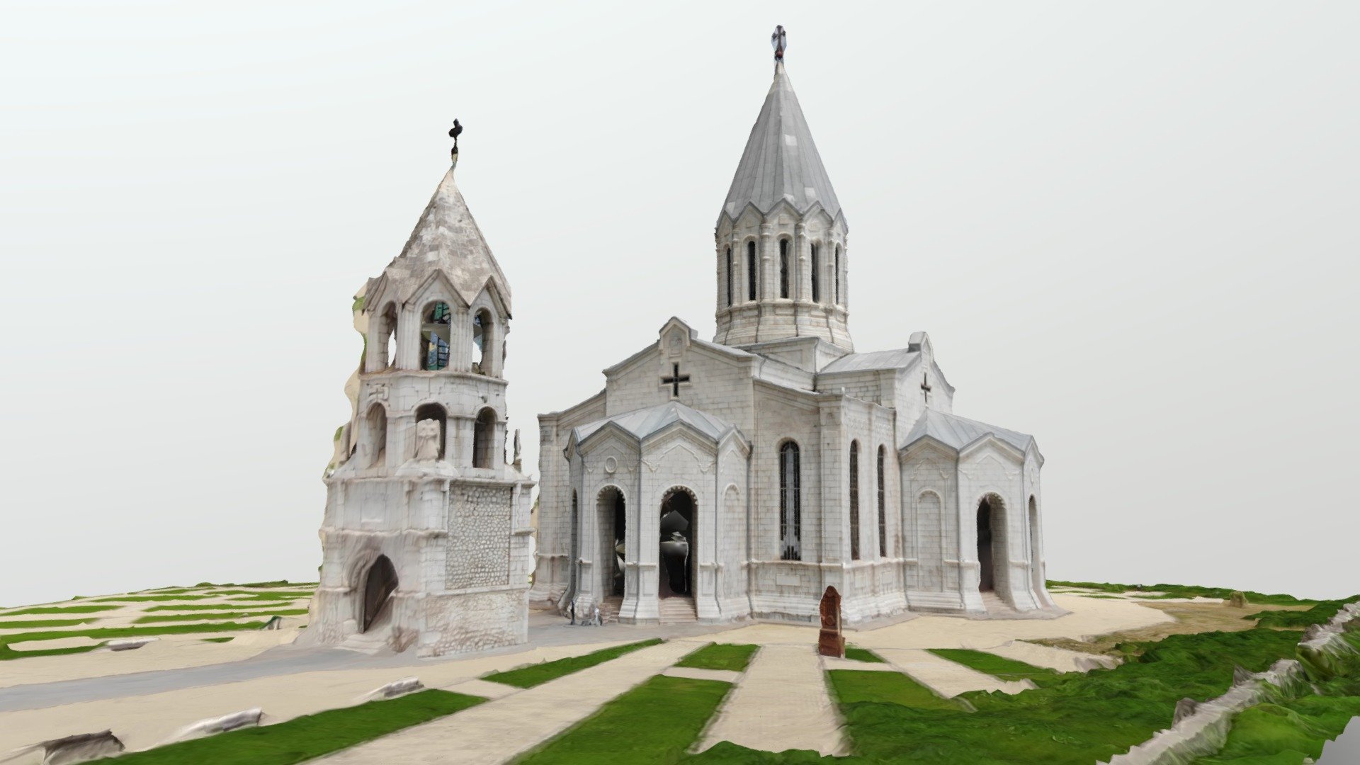 Ghazanchetsots Cathedral - Shushi, Artsakh - Download Free 3D model by ...