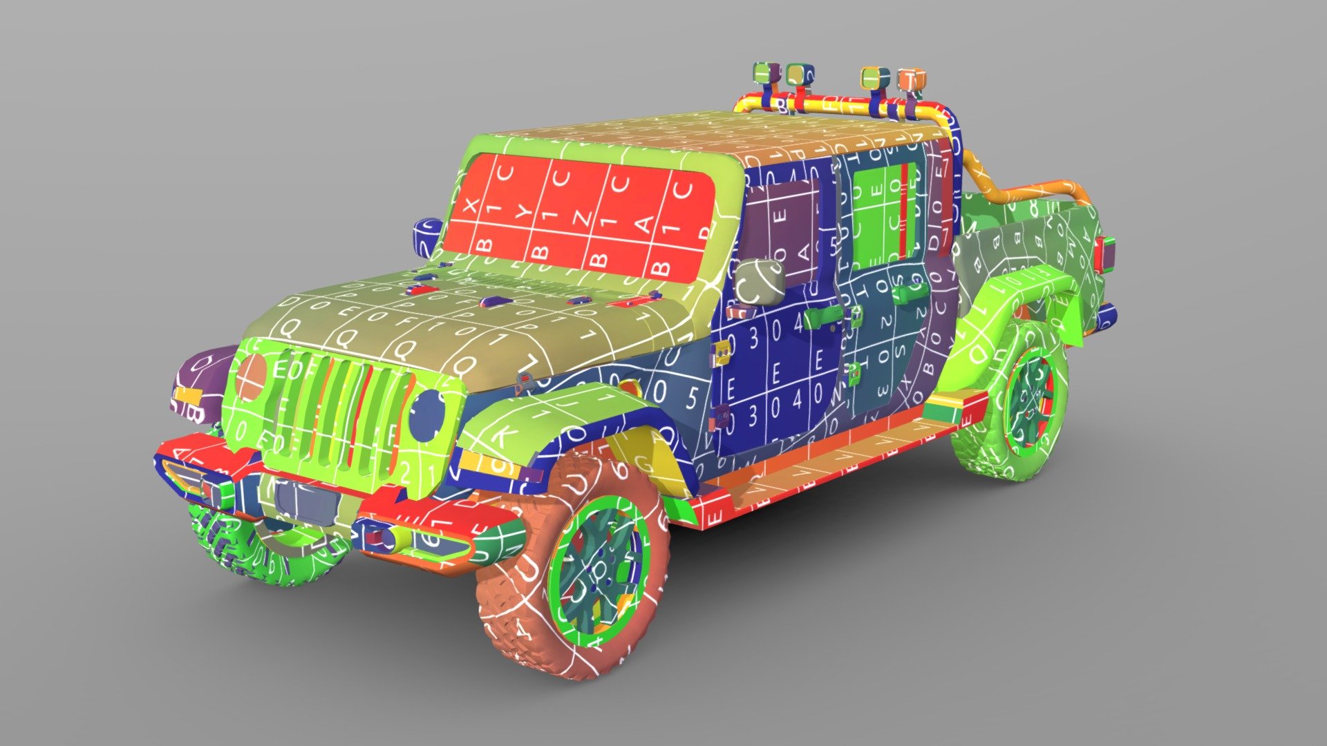 Low Poly Jeep Gladiator For Texturing - Buy Royalty Free 3D model by ...
