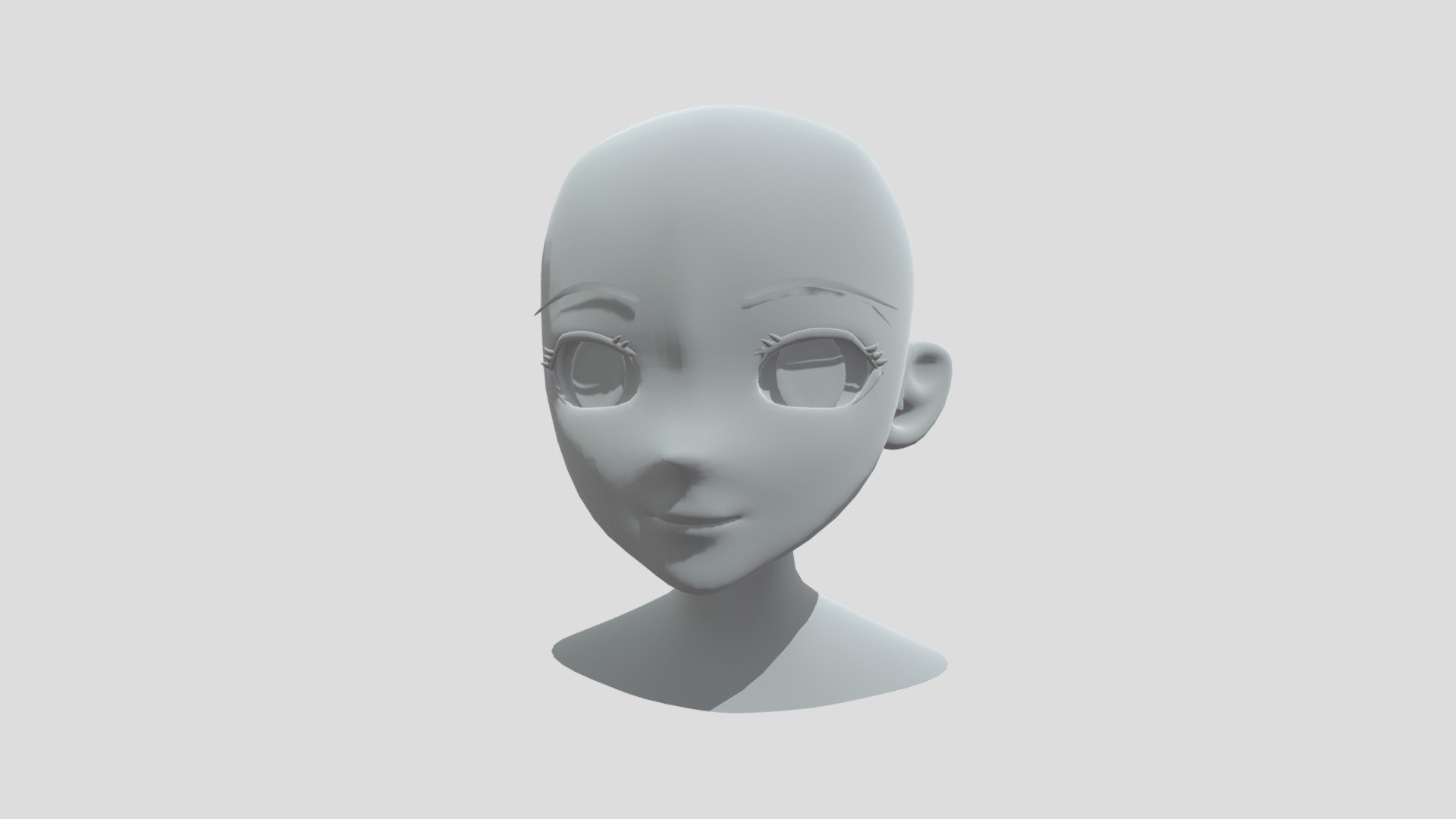 Anime Head Base Mesh V1 - Download Free 3D model by AnimeStudy [7b51bc0 ...