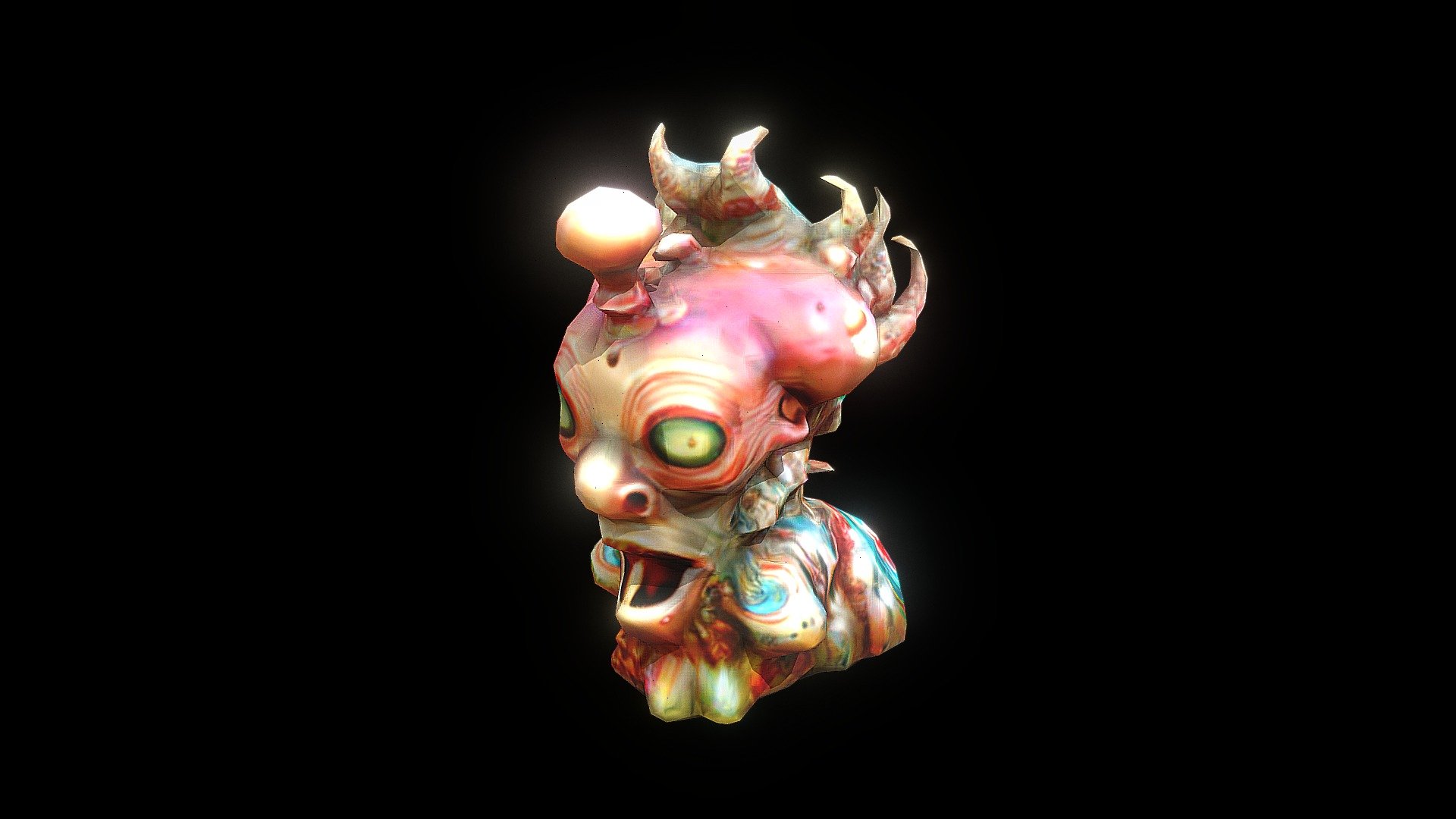 1 a cartoon character with a pink head and a g - Download Free 3D model ...