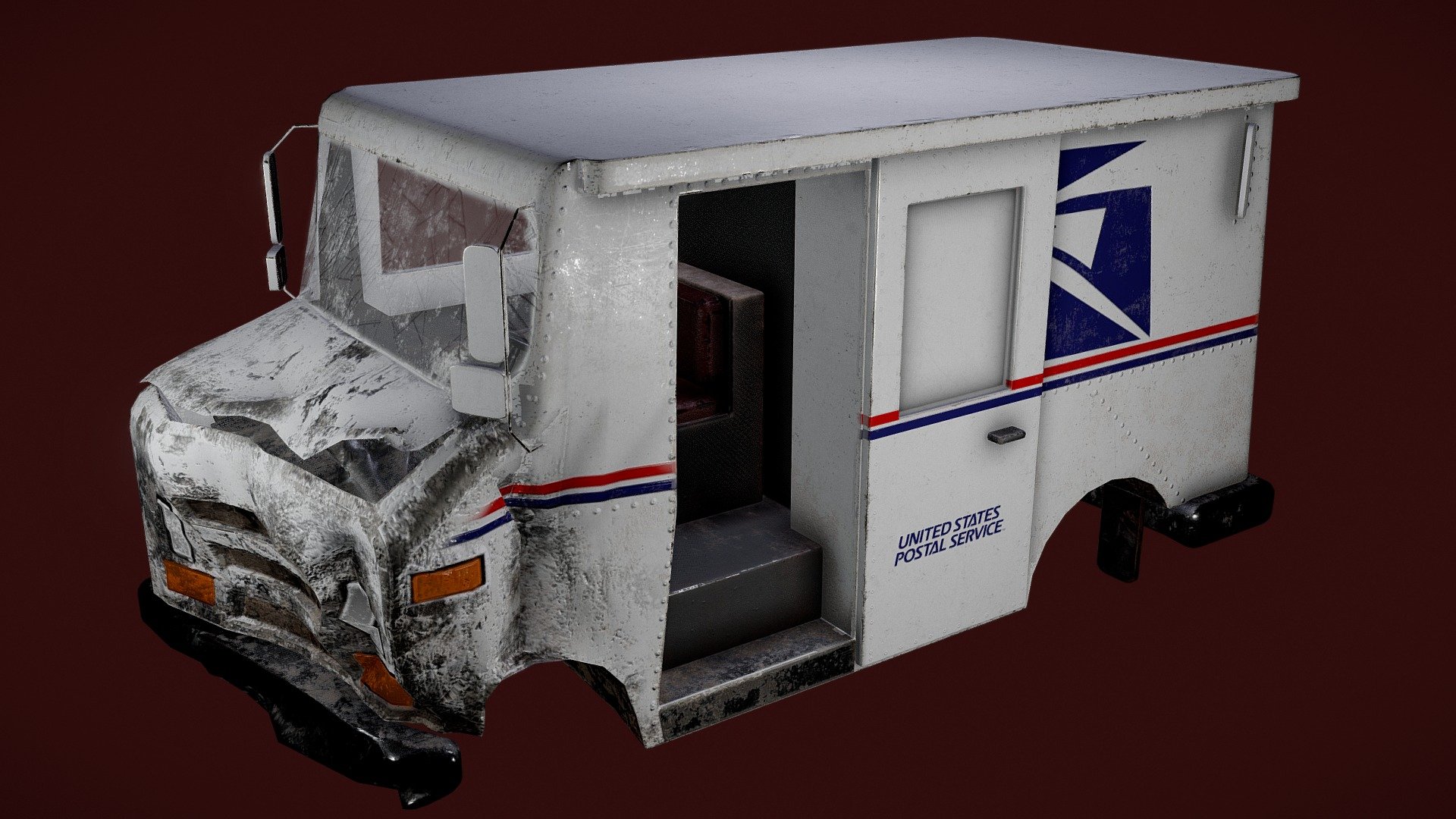 USPS Truck - 493 - 3D model by amt16 [7b53b04] - Sketchfab