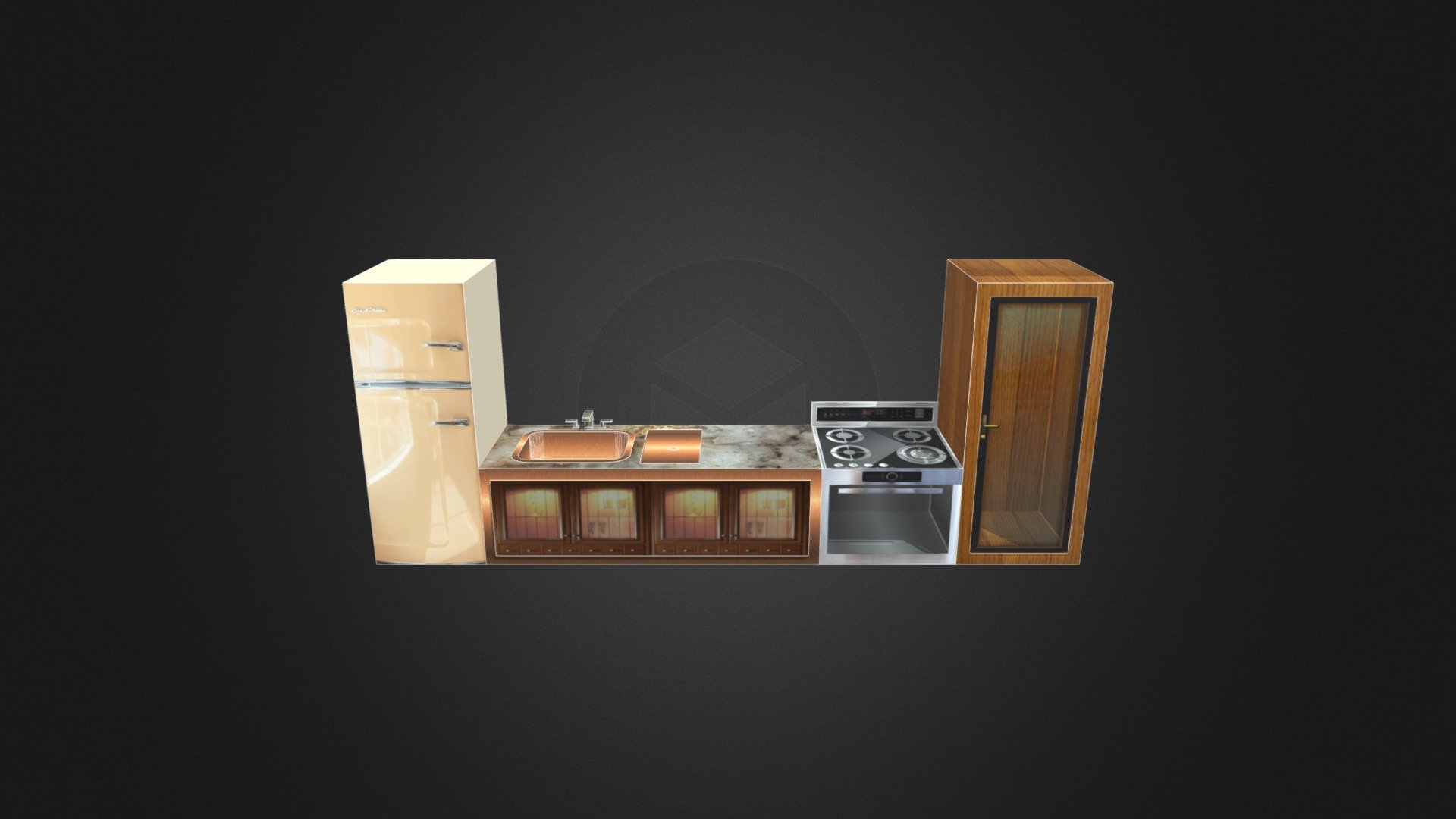Kitchen Setup - Download Free 3D model by shirlanne [7b565fc] - Sketchfab