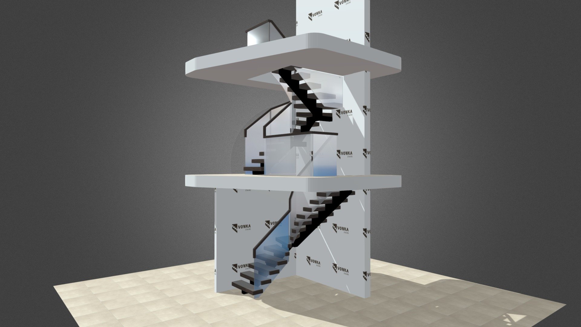 Stephen - main stairs - V2 - Download Free 3D model by Vonka Stairs Ltd ...