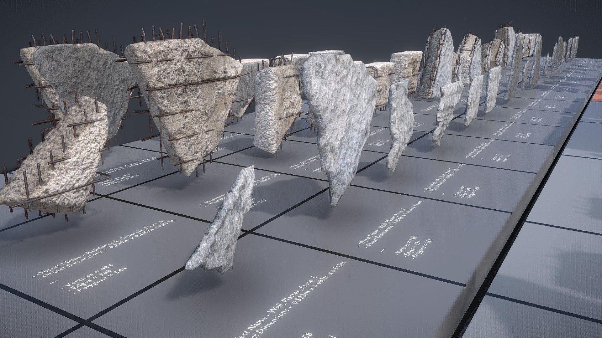 Reinforced Concrete Demolition Waste (Overview) - 3D model by VIS-All ...