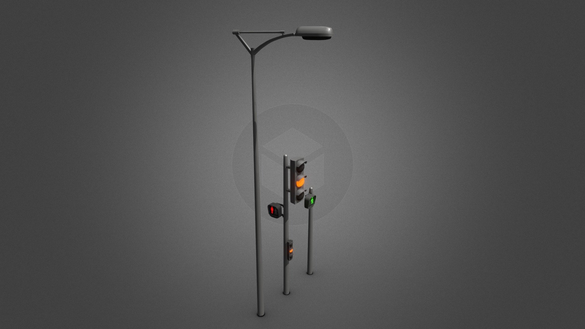 Street lamp & traffic lights - 3D model by ManYvel [7b5e1bb] - Sketchfab