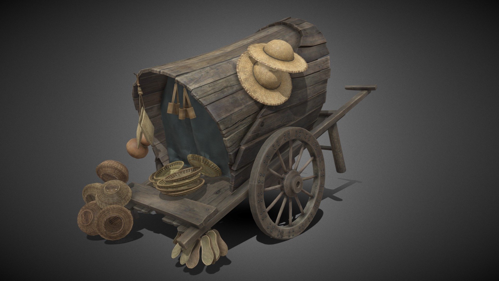 Plank car Wooden cart - Buy Royalty Free 3D model by misitewang ...