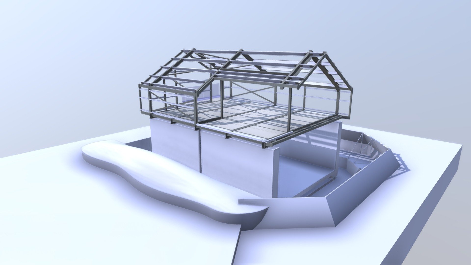 Boathouse - Steelwork Only - 3D model by phillip hawkins ...