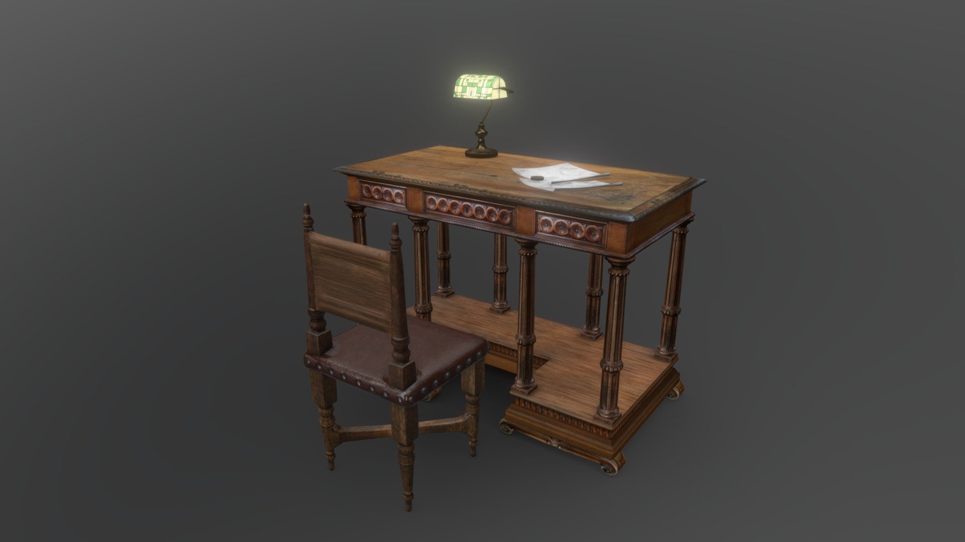 old desk - Download Free 3D model by deea_jo (@deeajo) [7b690bb ...