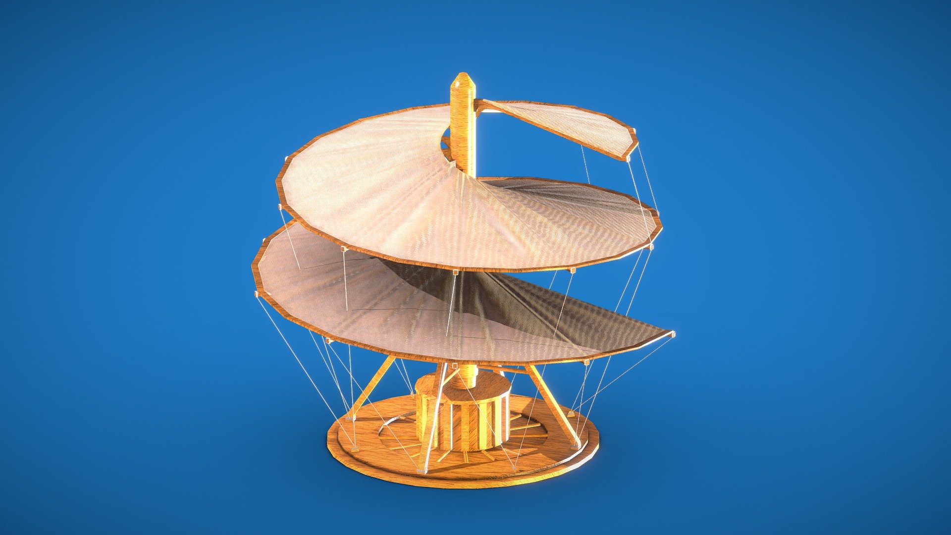 Da Vinci Inventions - Helical air screw - Buy Royalty Free 3D model by ...