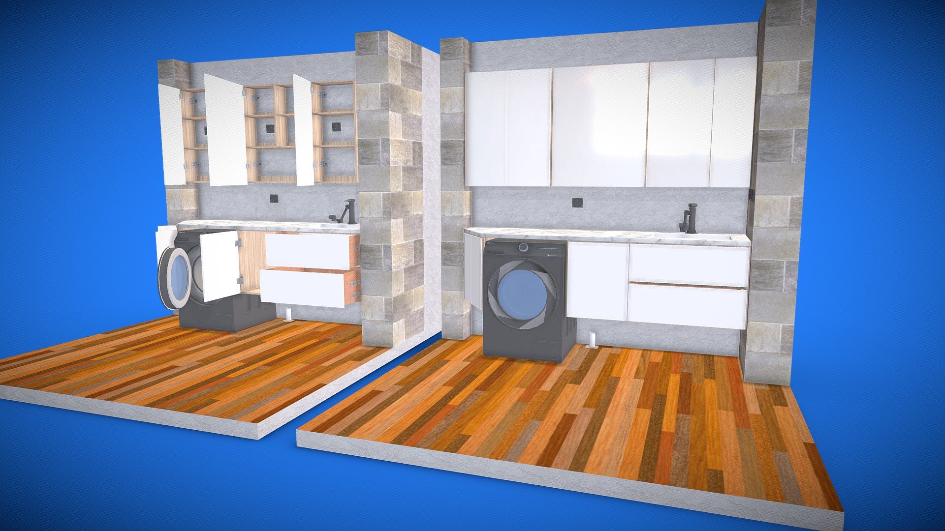 Washroom - 洗漱间 迷你展台 - Download Free 3D model by MrdT (@mrdt.club ...