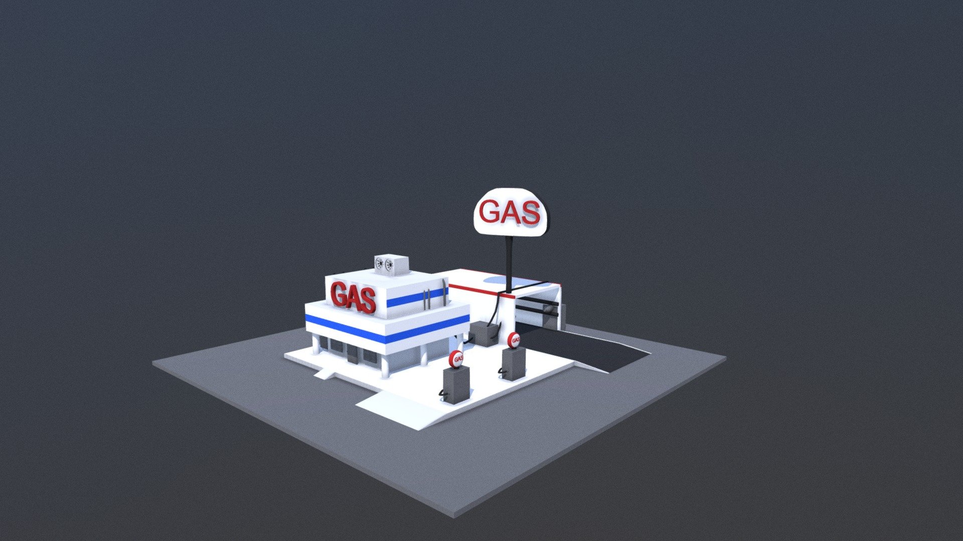 Gas Station - Download Free 3D model by Yanez Designs (@Yanez-Designs ...