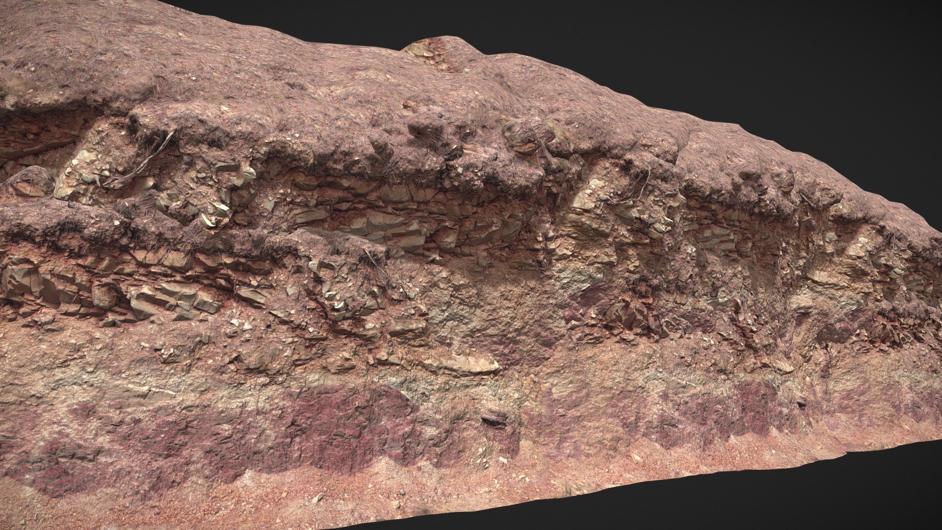Red Desert Cliff Rock Overhang PBR Scan 02 - Buy Royalty Free 3D model ...