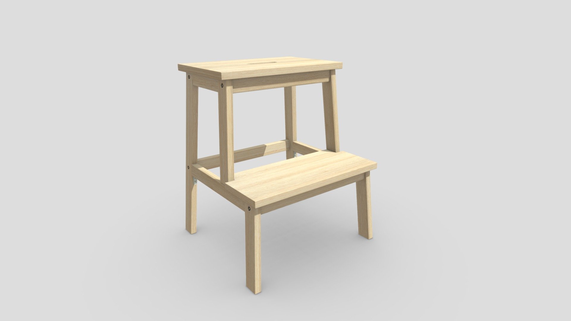 Pure Wood Step Stool - Buy Royalty Free 3D model by interior model ...