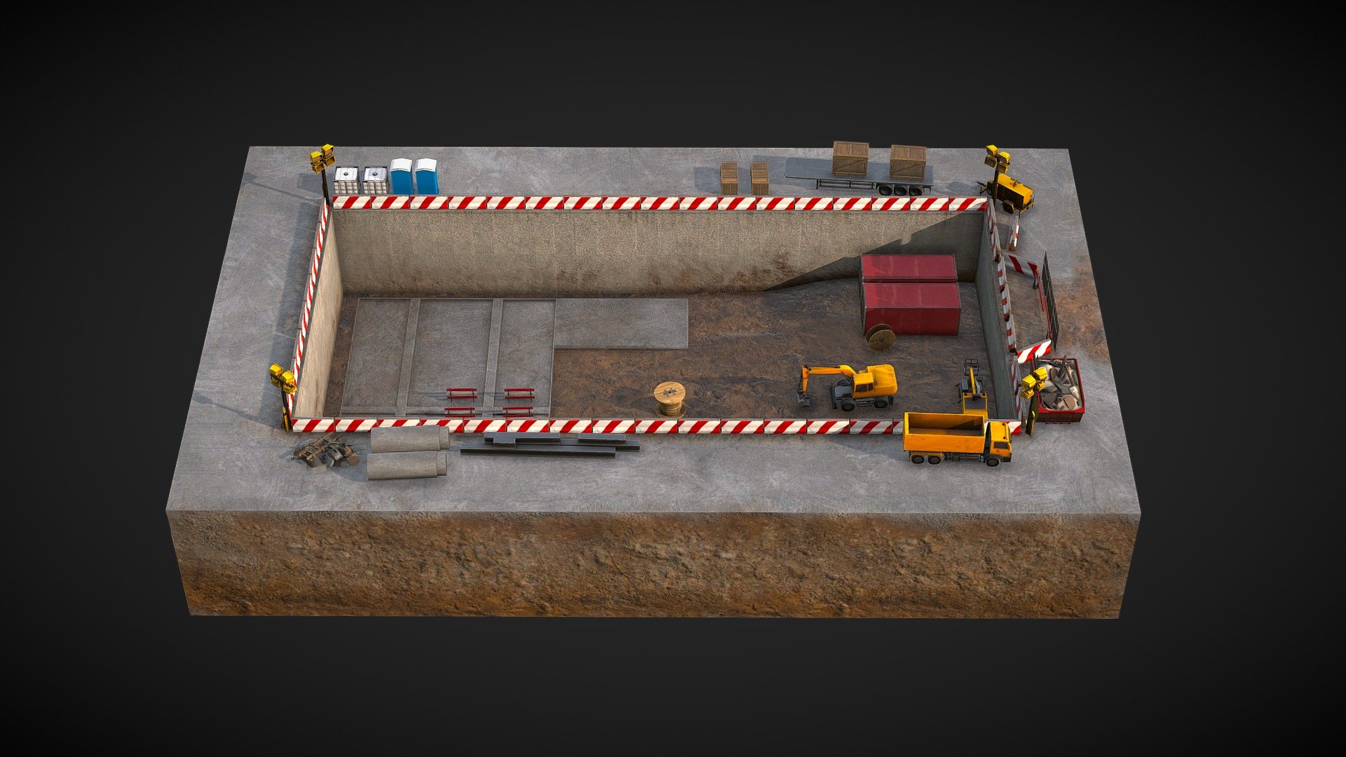 Construction Site Layering - 3D model by NVWilson [7b8c16e] - Sketchfab