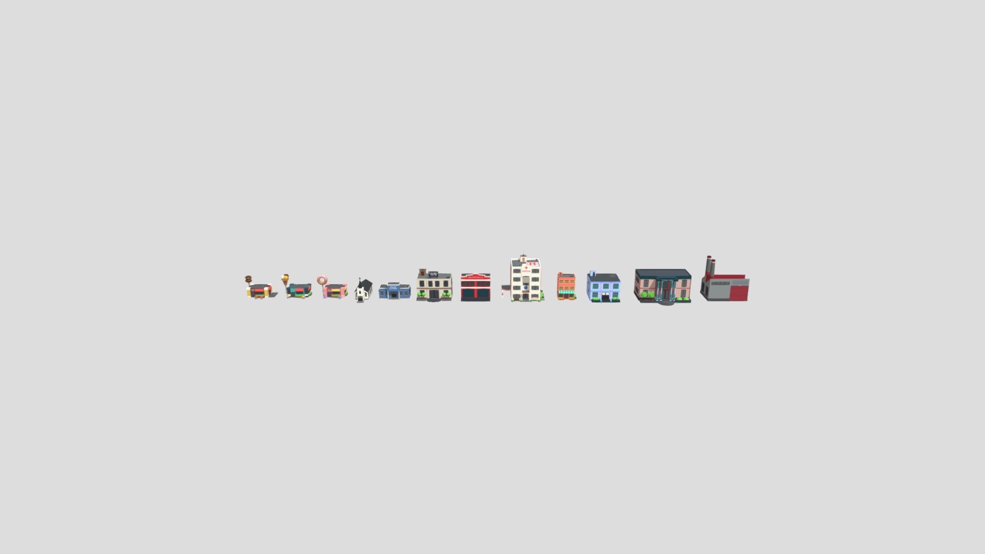 SIMPLE BUILDS - Low Poly - 3D model by Vincent.Russell [7b8d14d ...
