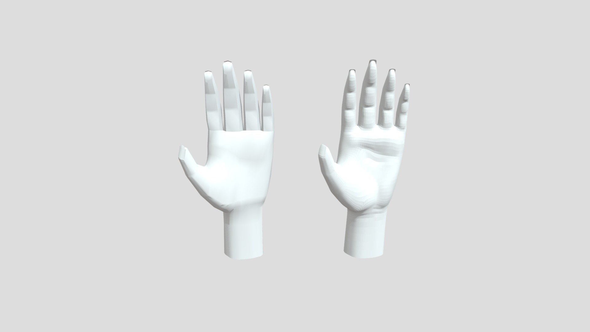 Low Poly + Sculpted (side by side) - Download Free 3D model by ...