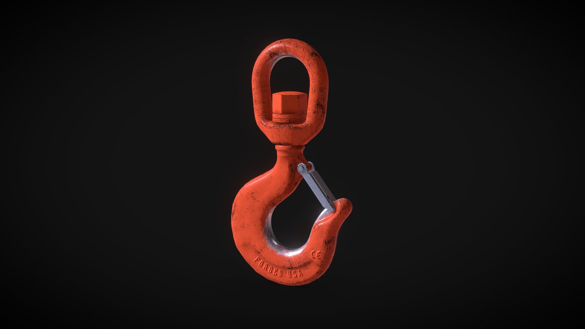 Durable Orange Painted Slip Hook - 3D model by Devin Miller (@dm3d ...