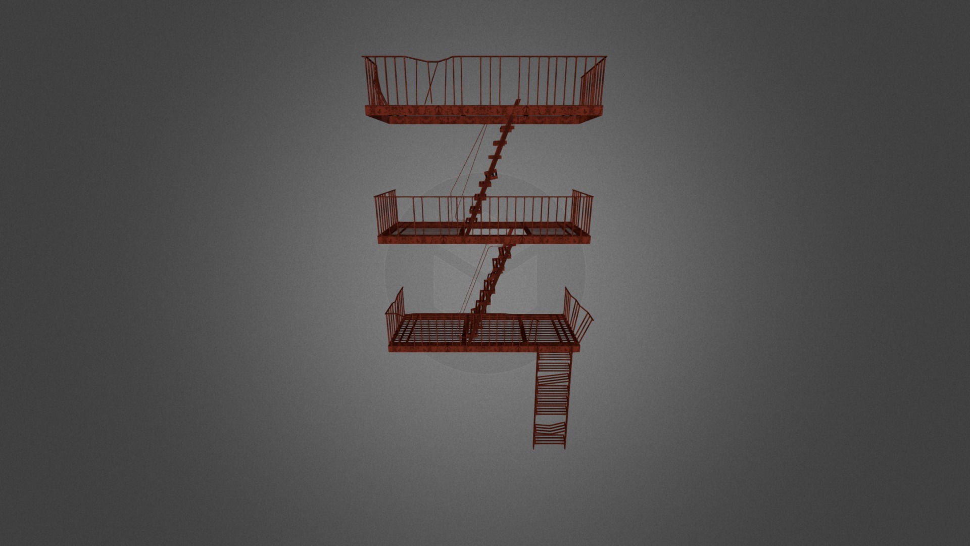 Fire Escape - 3D model by jazmincano [7b9e384] - Sketchfab