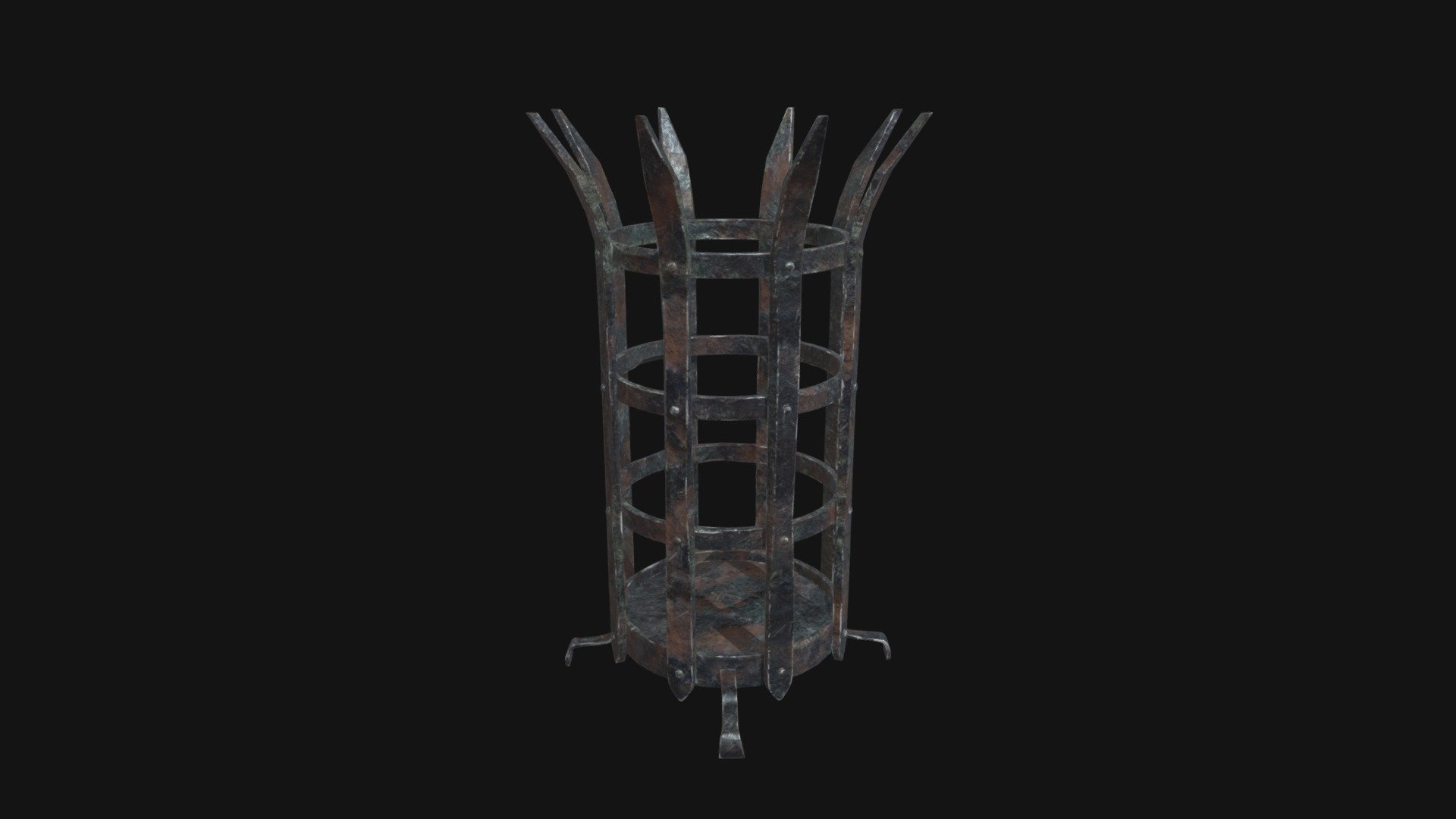 Old Metal Medieval Spiked Fire Pit - Buy Royalty Free 3D model by ...