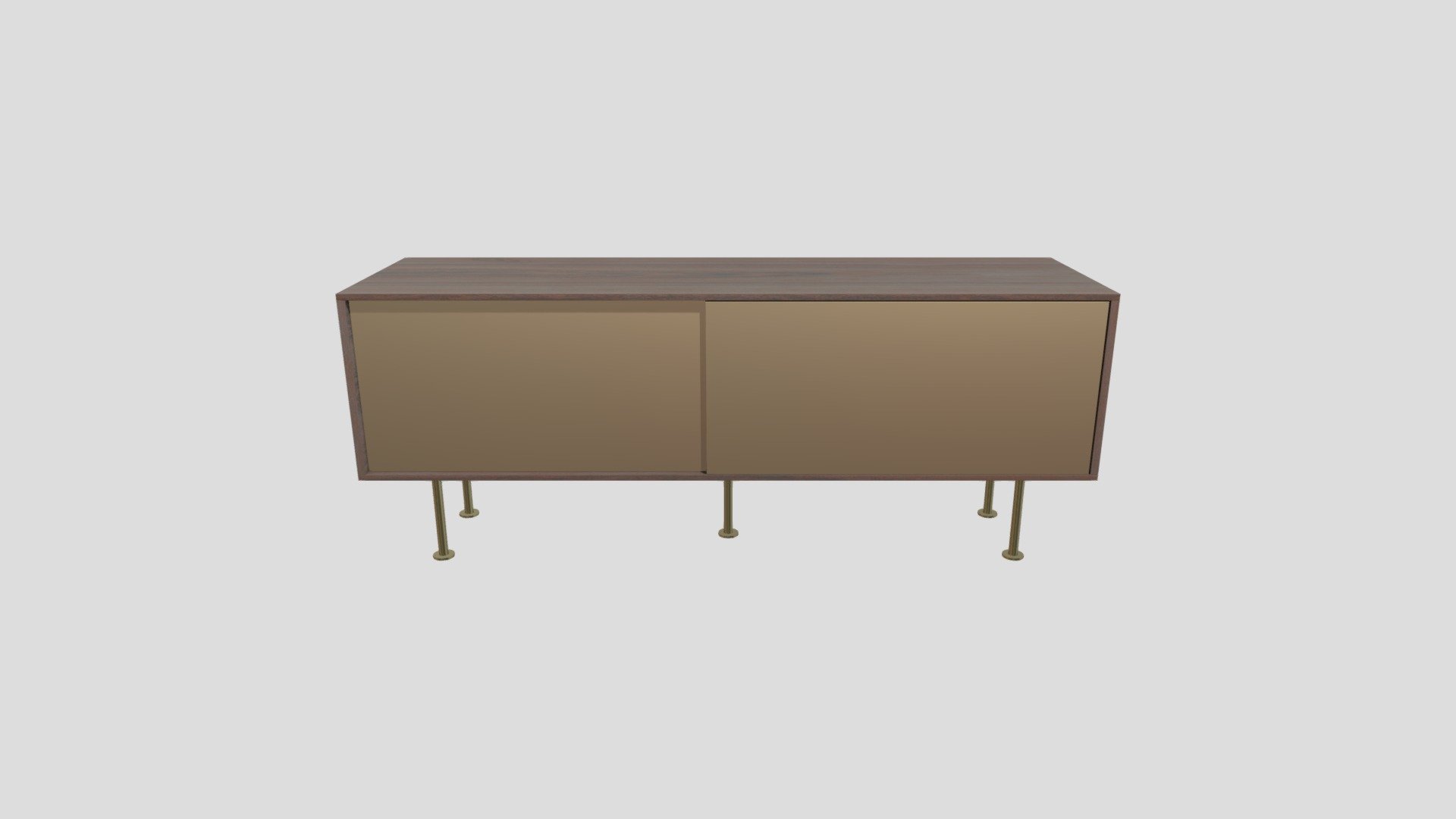 Vogue Media Bench 136L, Walnut/2B/Brass - Buy Royalty Free 3D model by ...