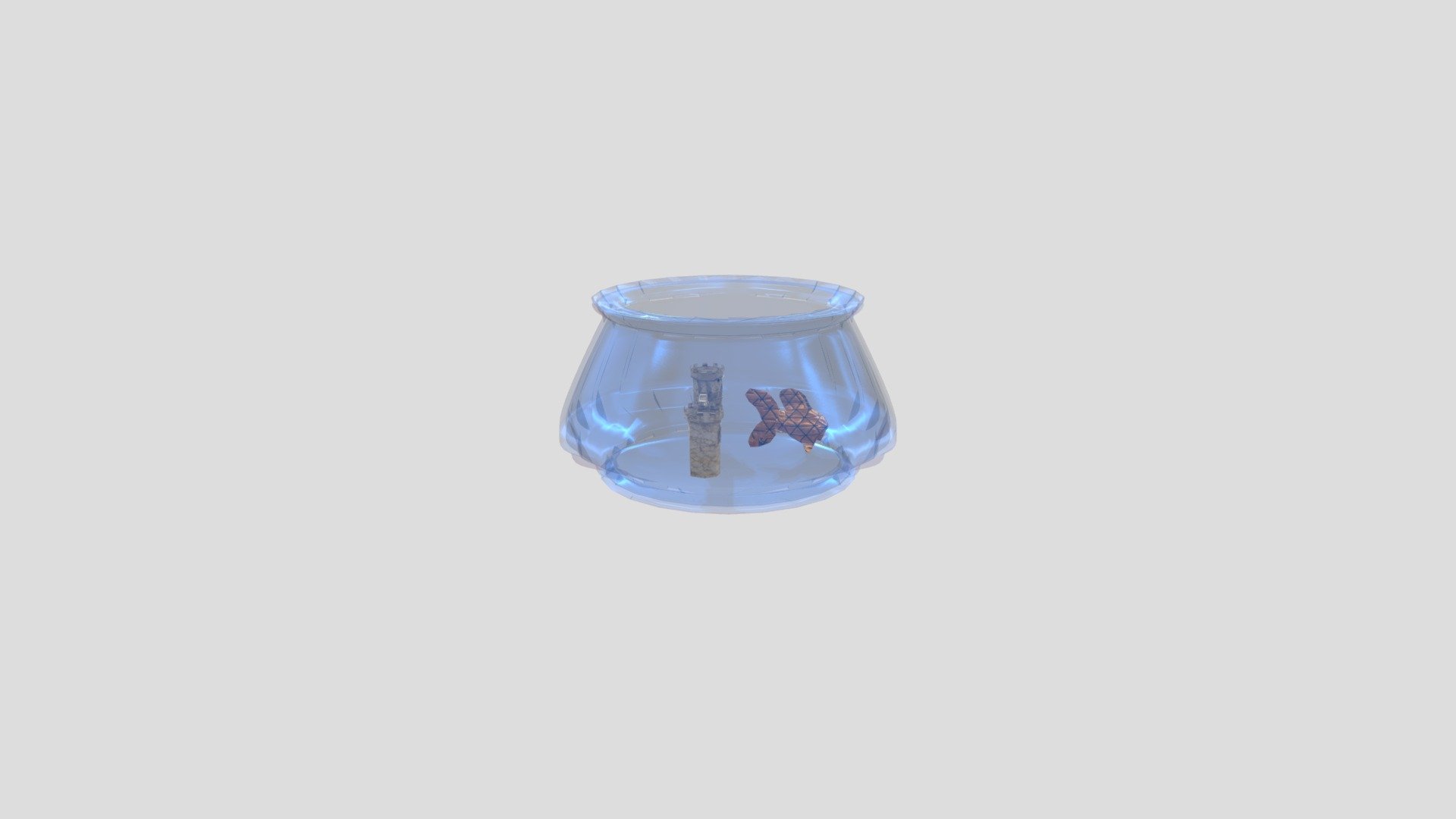 Fish Bowl and prop - 3D model by S.pencer [7ba6153] - Sketchfab