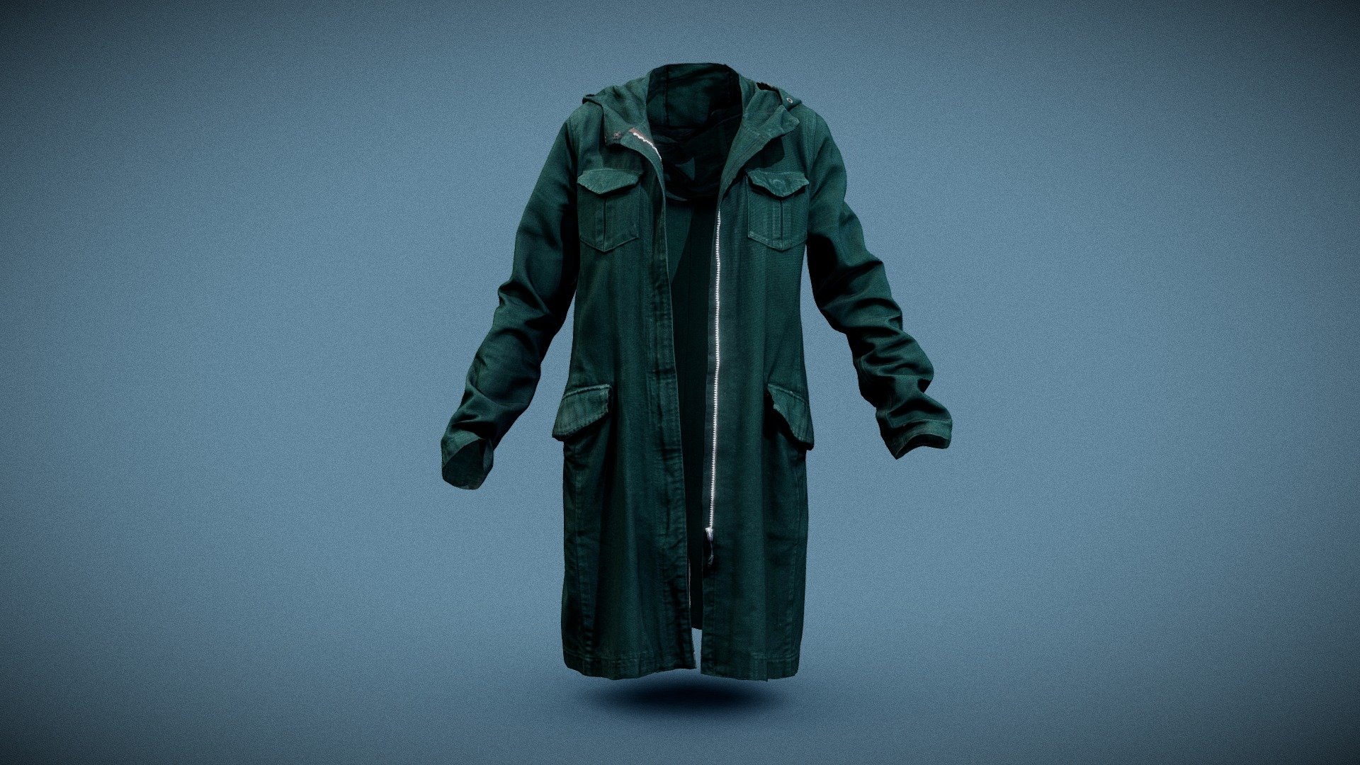 Long Green Coat Open - Buy Royalty Free 3D model by Polygonal ...
