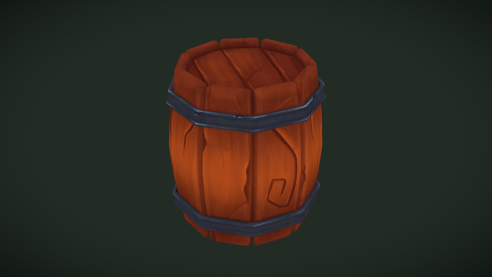 Low Poly Barrel with Hand-painted Texture - 3D model by dinaliv ...