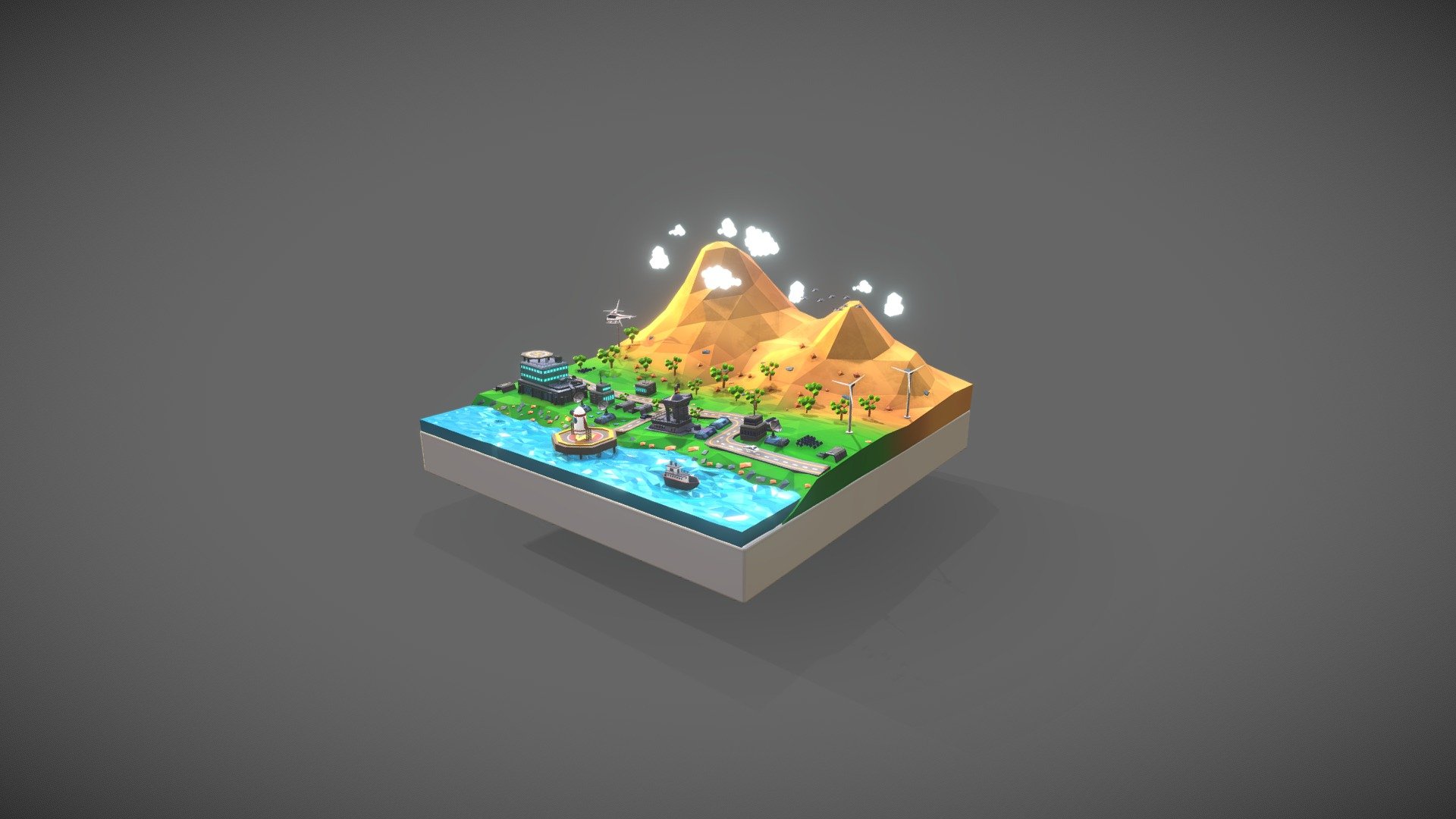 Low Poly 3D Environment - 3D model by koushikkarar (@blacomix) [7bbbd0b ...
