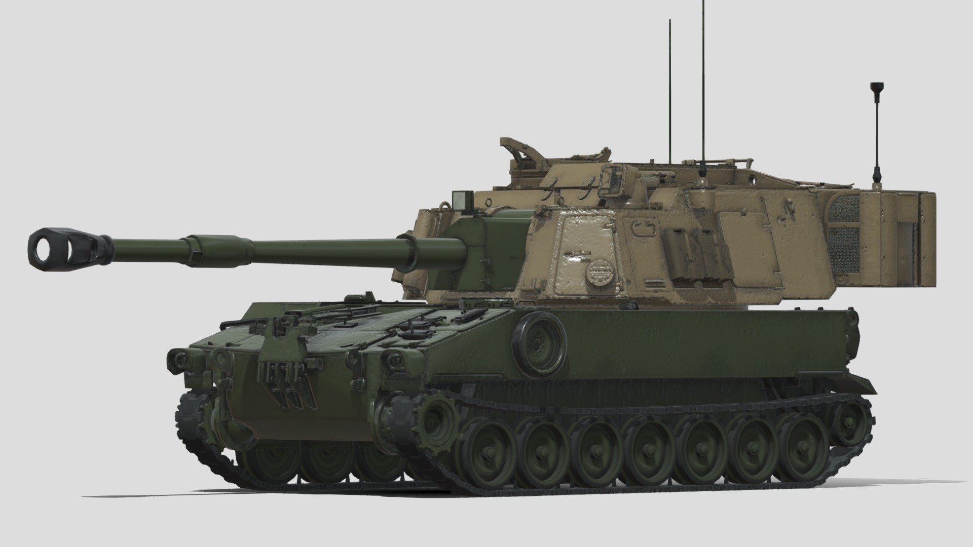 M109A6 Paladin Self-Propelled Howitzer - Download Free 3D model by Muhamad Mirza Arrafi ...