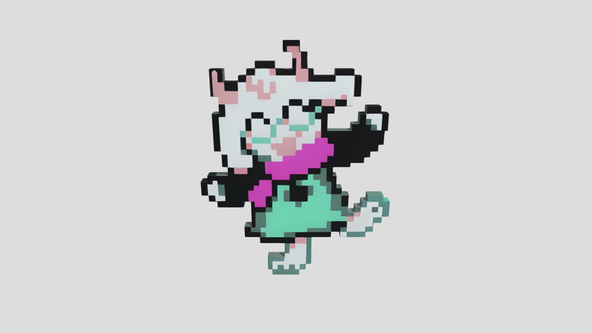 pixel art goat-like character with scarf - 3D model by charizardgemas ...