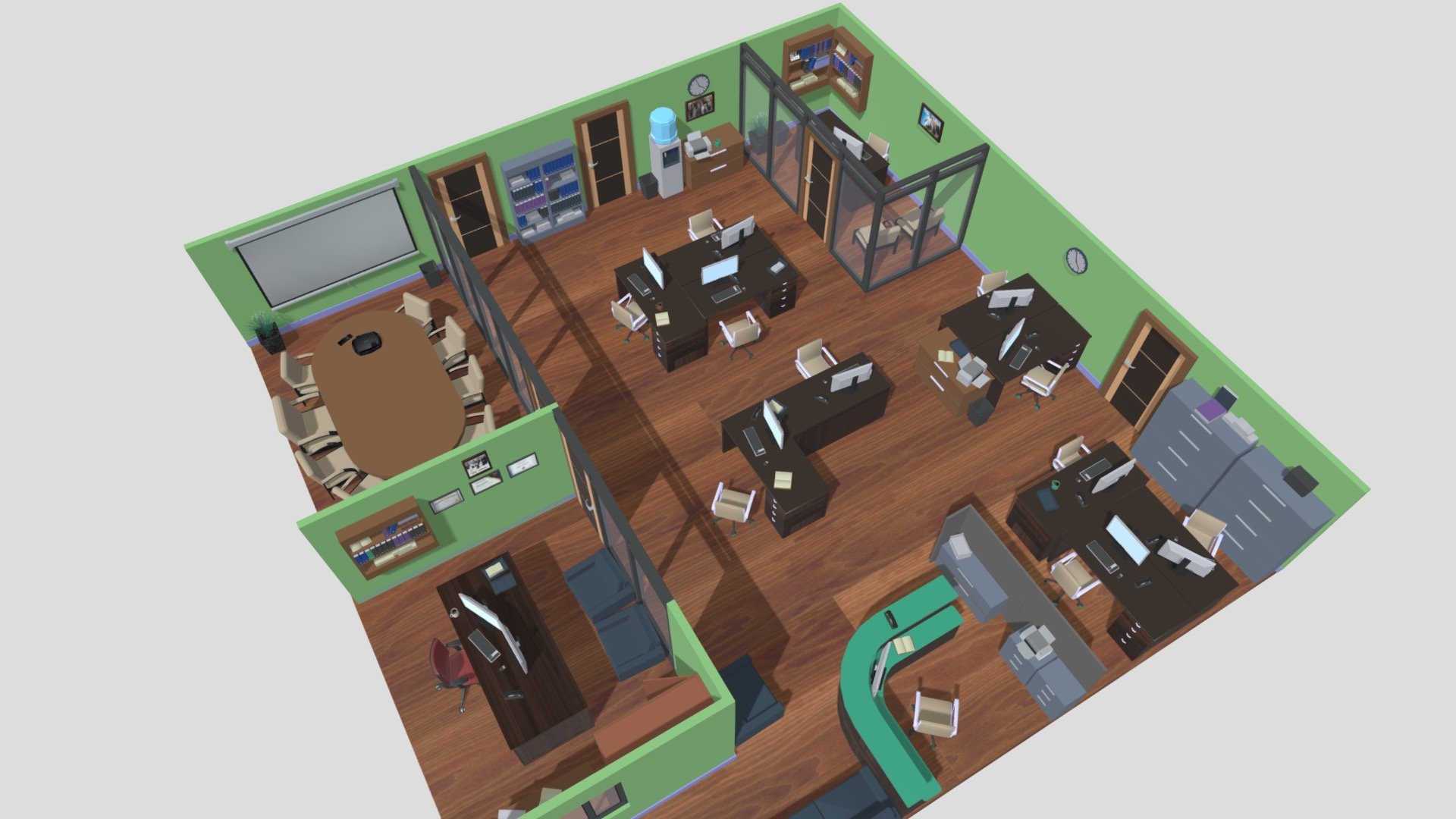 Isometric Office test - 3D model by jiangx [7bc50ff] - Sketchfab