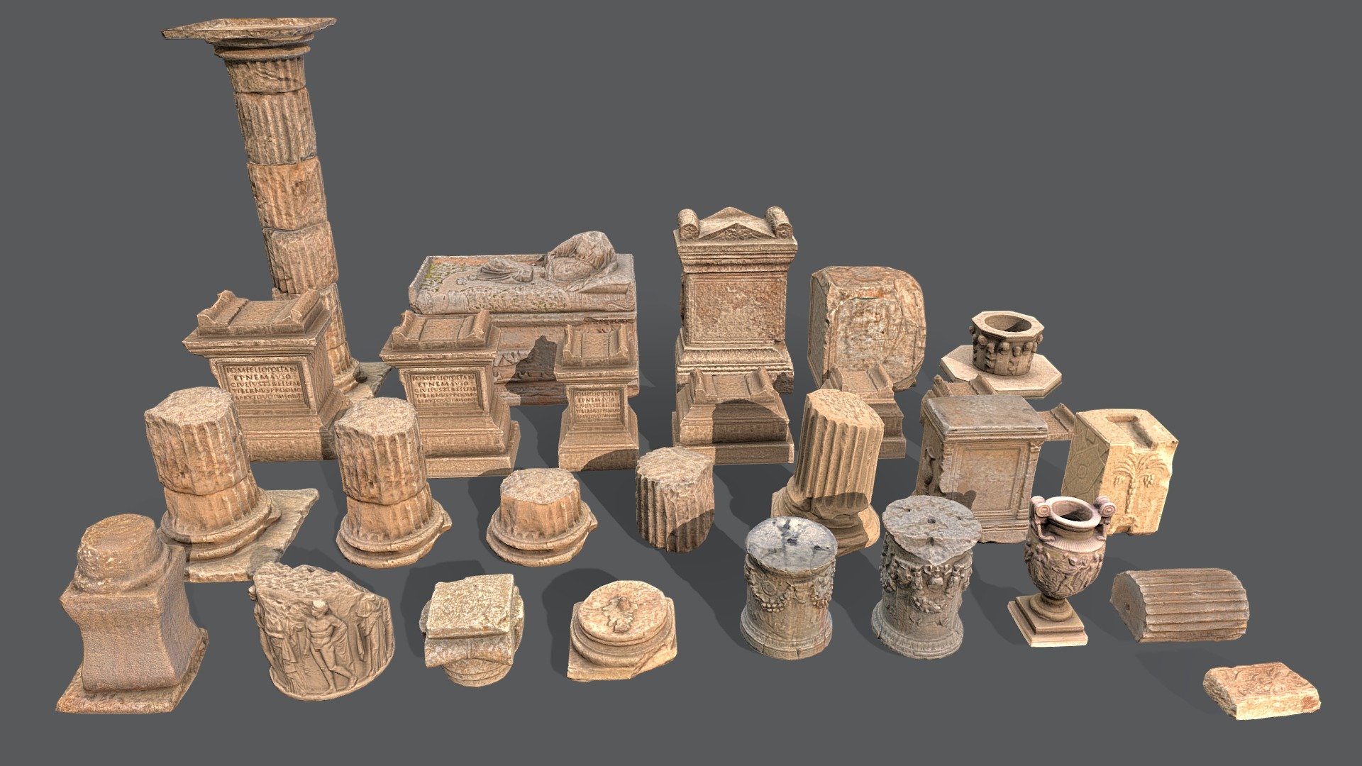 Ancient Greek Roman Objects - Buy Royalty Free 3D model by Realtime ...