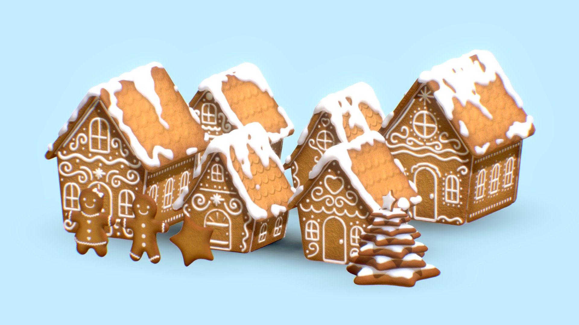 GINGERBREAD PACK 1 - Buy Royalty Free 3D model by Leo Isidro (@leo ...