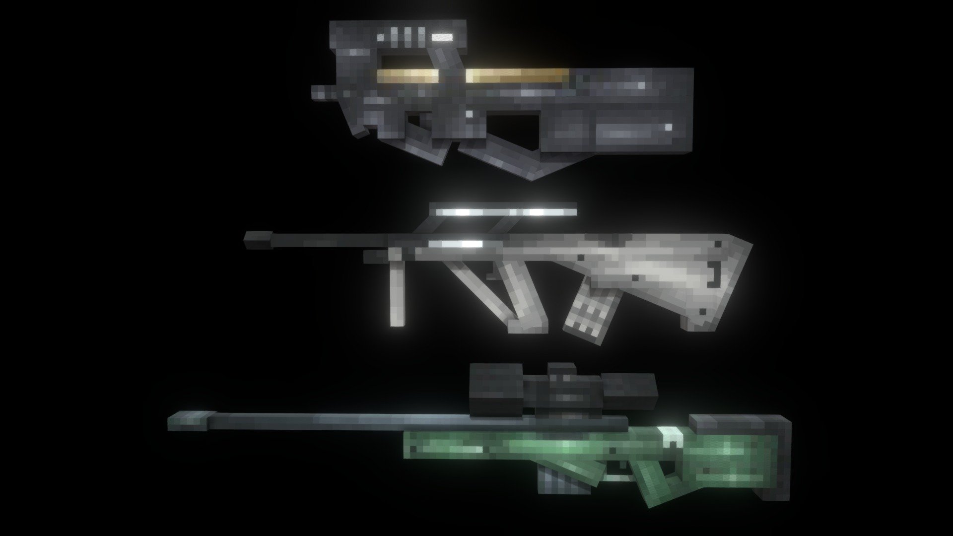 Gun - Minecraft - 3D model by AWmann2D3D (@1NovaXD) [7bd5cc4] - Sketchfab