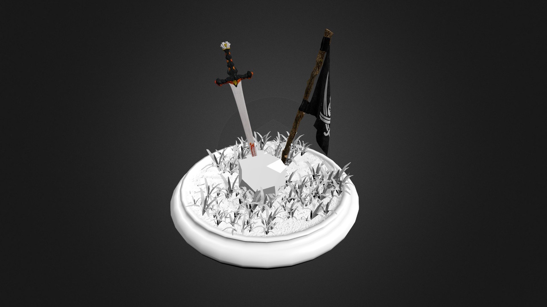 Sword&Flag - 3D model by João Martins (@WickedWiped) [7bd890b] - Sketchfab