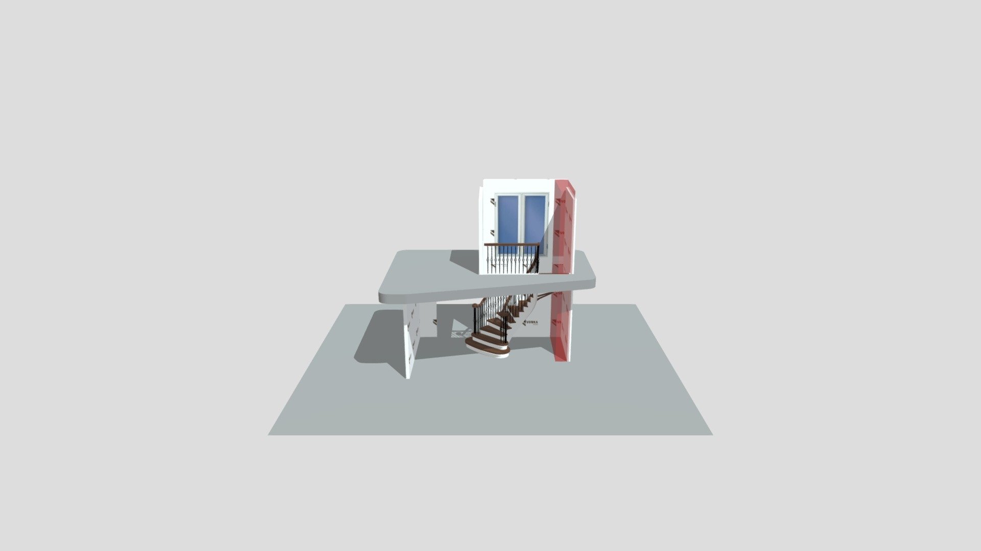 Naz - existing wall - Download Free 3D model by Vonka Stairs Ltd ...