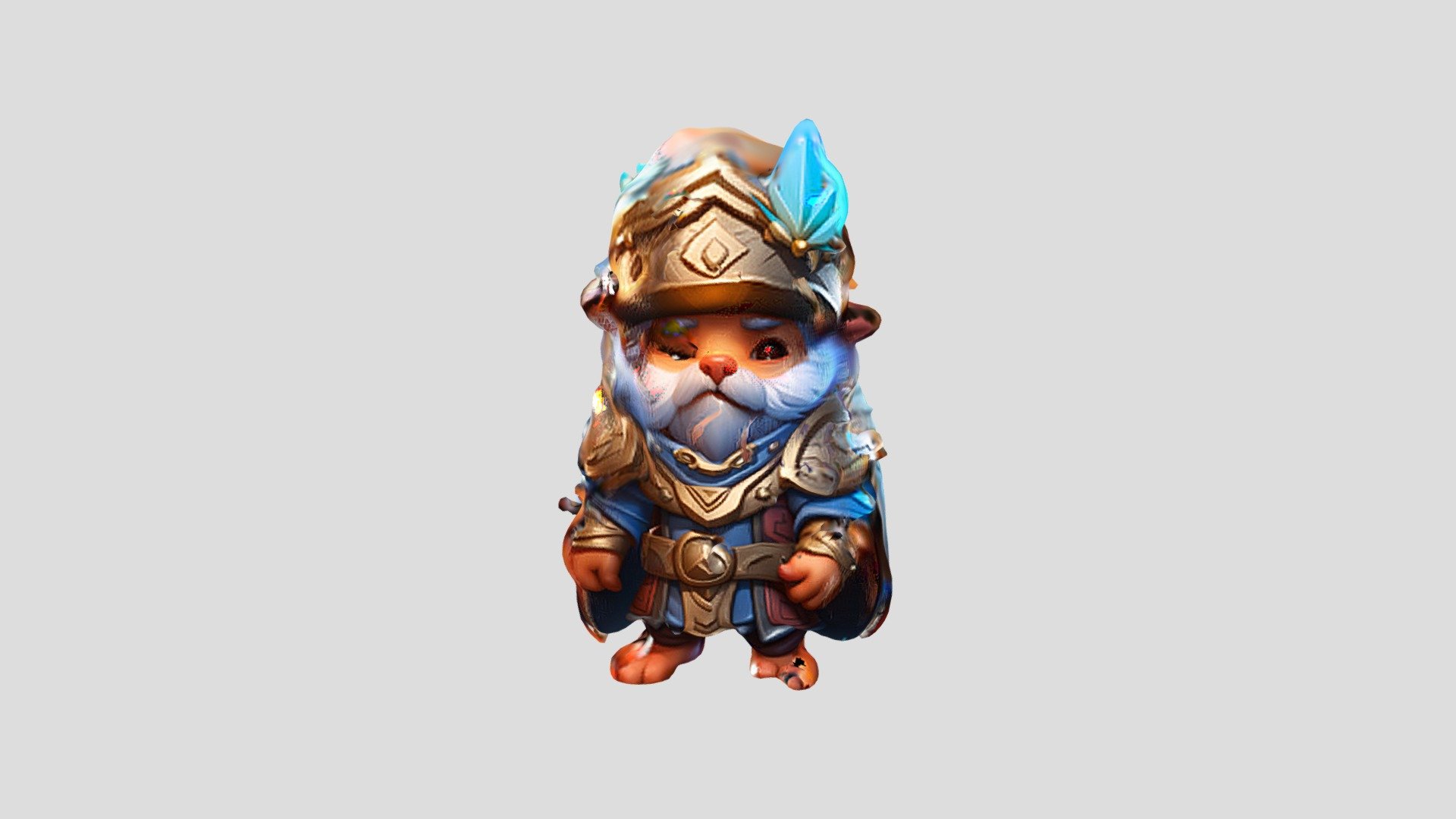 Chibi Warrior in Blue Armor A chibi-style war - Download Free 3D model ...