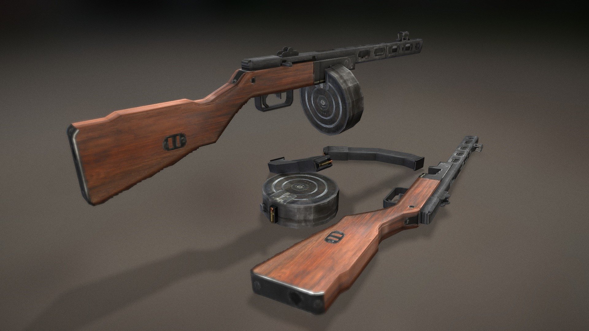 PPSH-41 (Lowpoly - High res pixel) - 3D model by QuartekStudio [7be74be ...